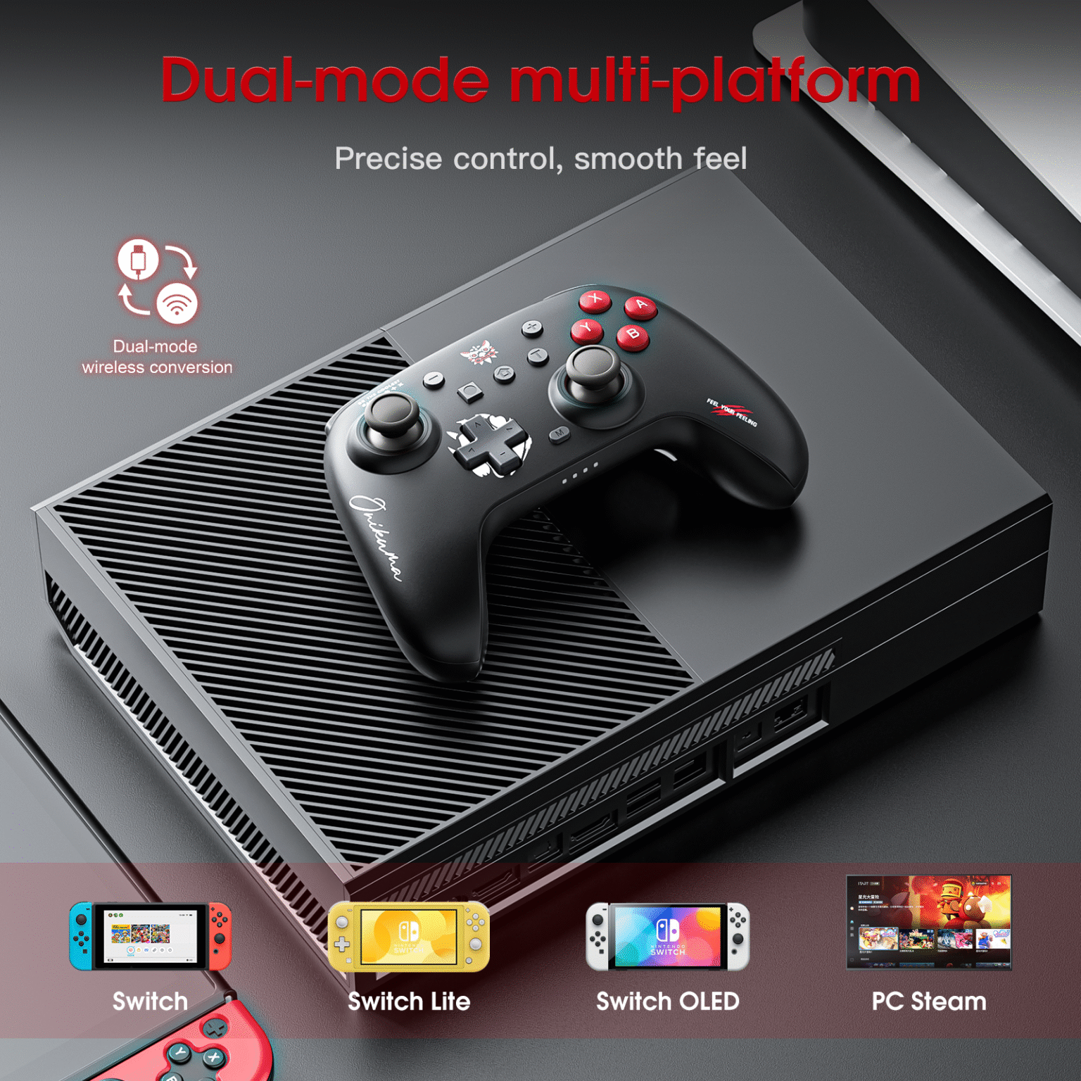 ONIKUMA C1 Wireless Controller for PC & Nintendo Switch – Black ...