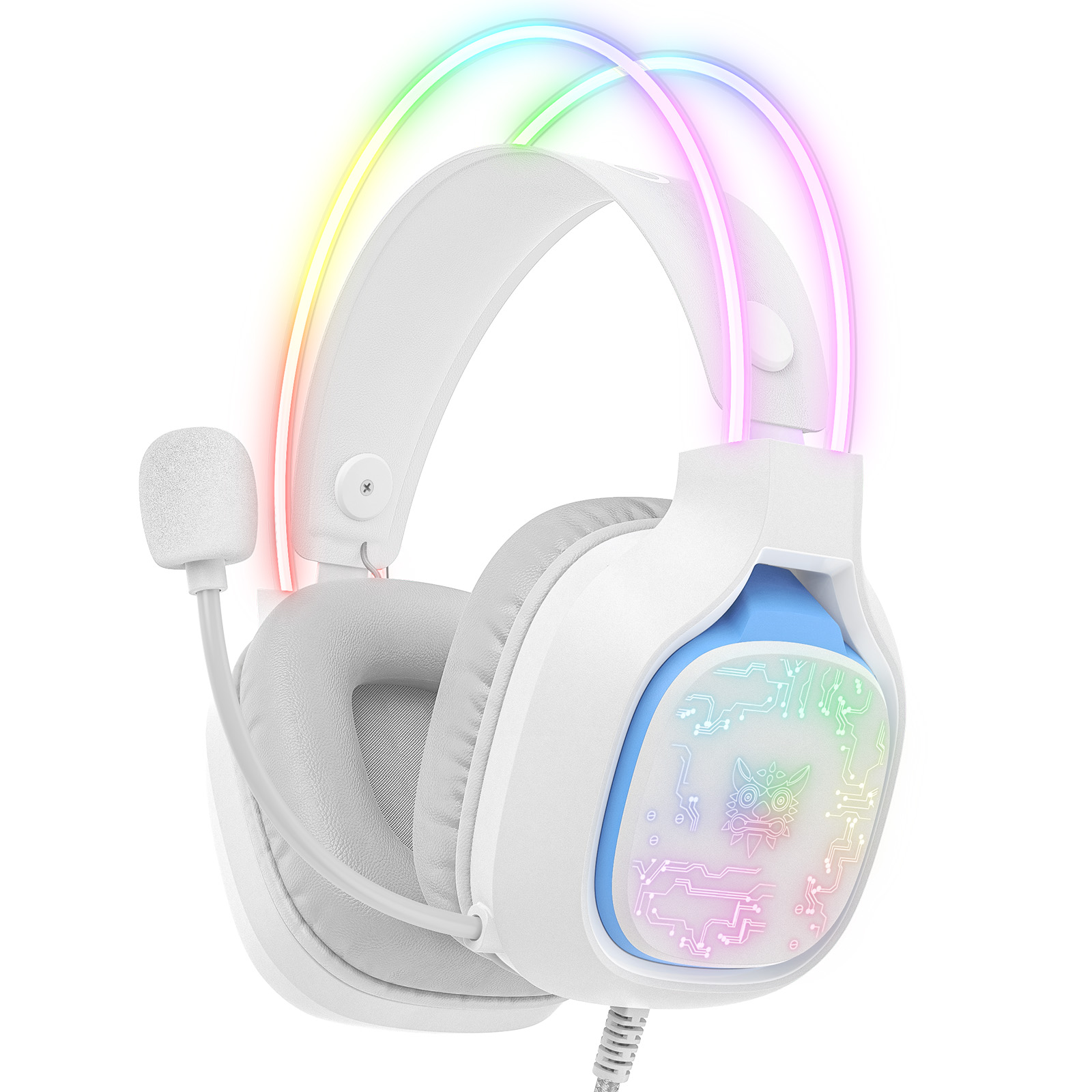 Onikuma X22 RGB Wired Gaming Headset – 50 mm Drivers, Omnidirectional ...